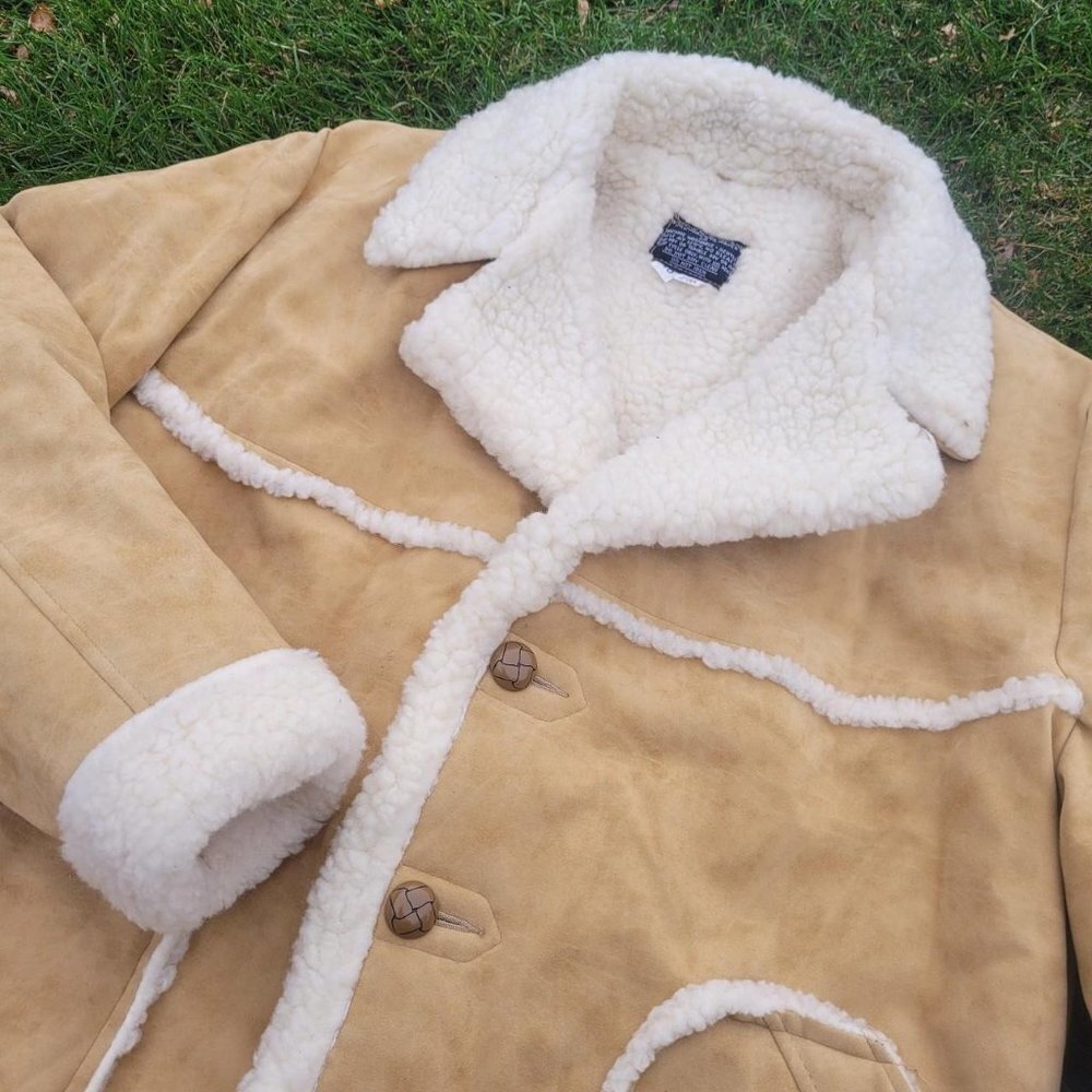 Vintage 70s Shearling Suede Jacket - Gem